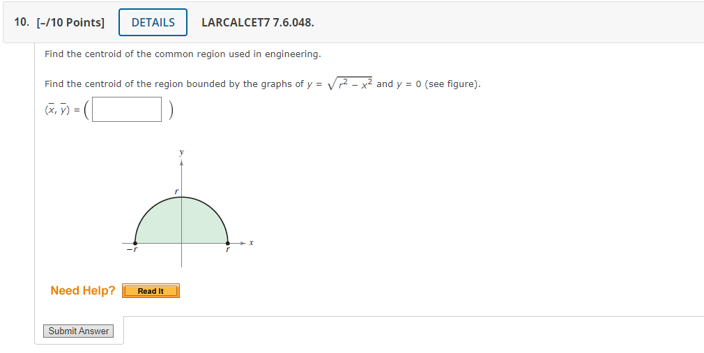 Solved Find the centroid of the common region used in | Chegg.com