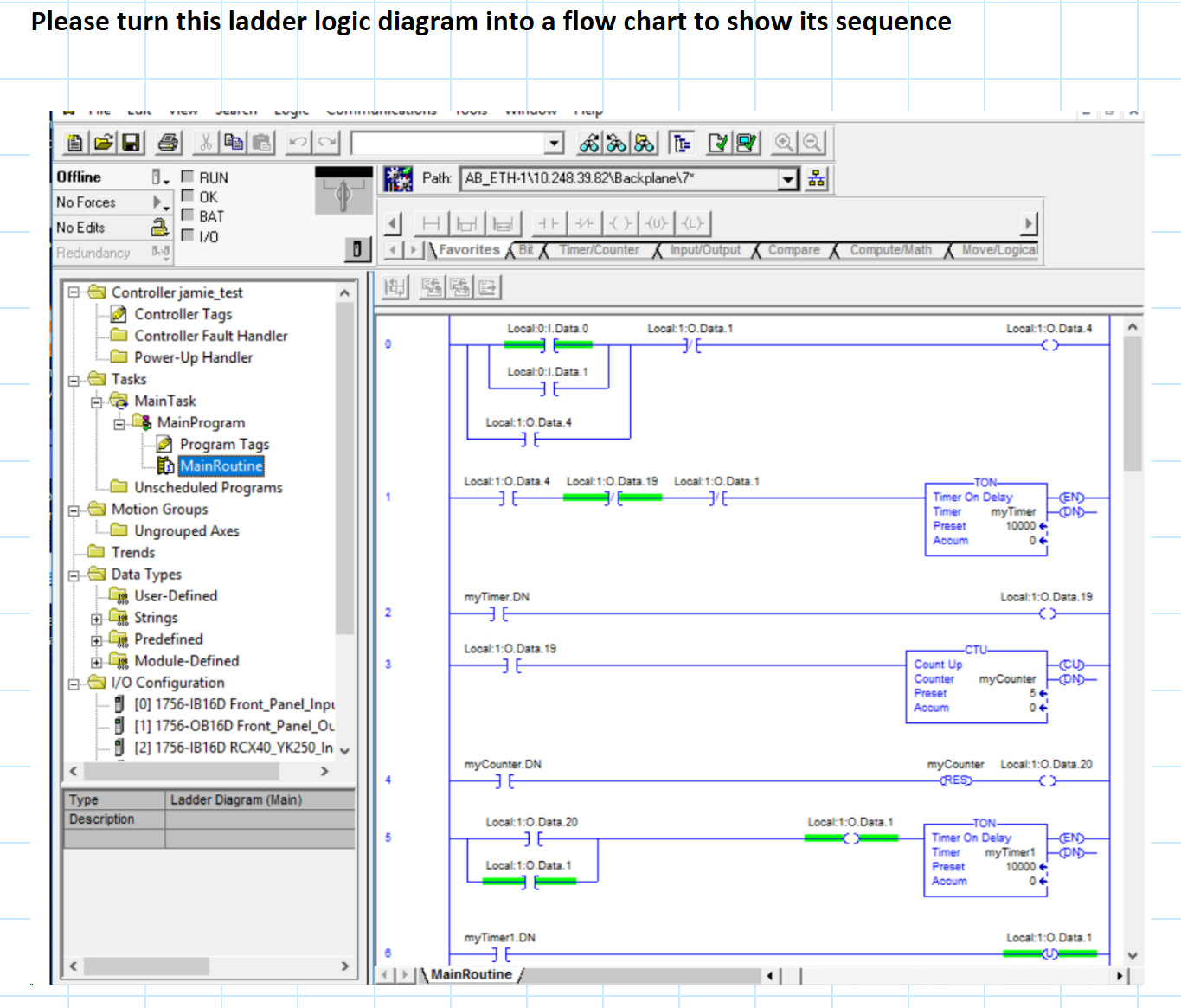 Solved Please turn this ladder logic diagram into a flow | Chegg.com