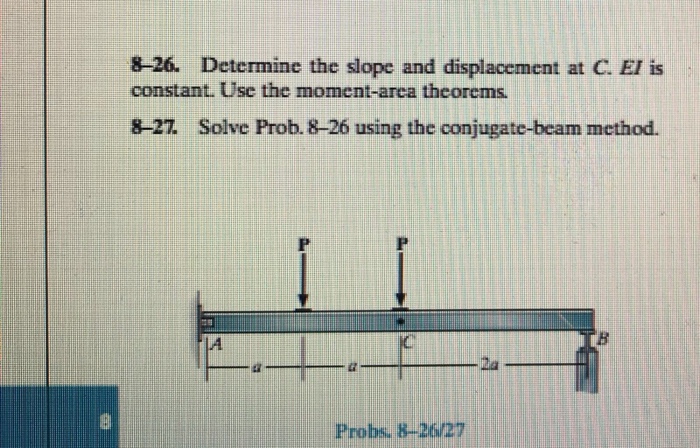 Solved 8-26. Determine the slope and displacement at C. EI | Chegg.com Solved 8-26. Determine the slope and displacement at C. EI | Chegg.com