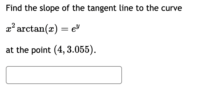 Solved Find the slope of the tangent line to the | Chegg.com