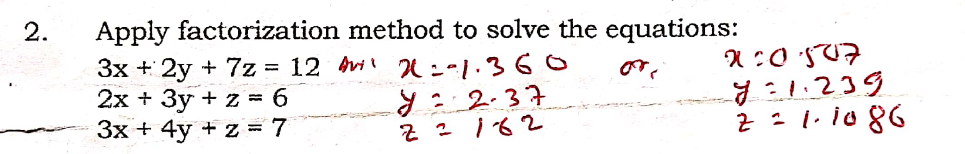 Solved 2. Apply factorization method to solve the equations: | Chegg.com