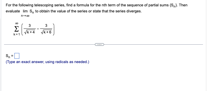 Solved For the following telescoping series, find a formula | Chegg.com