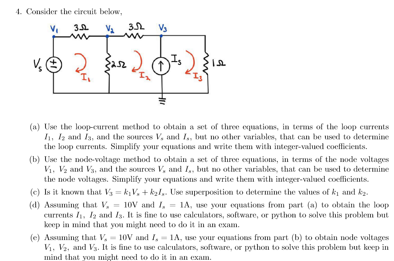 Solved 4. Consider the circuit below, (a) Use the | Chegg.com