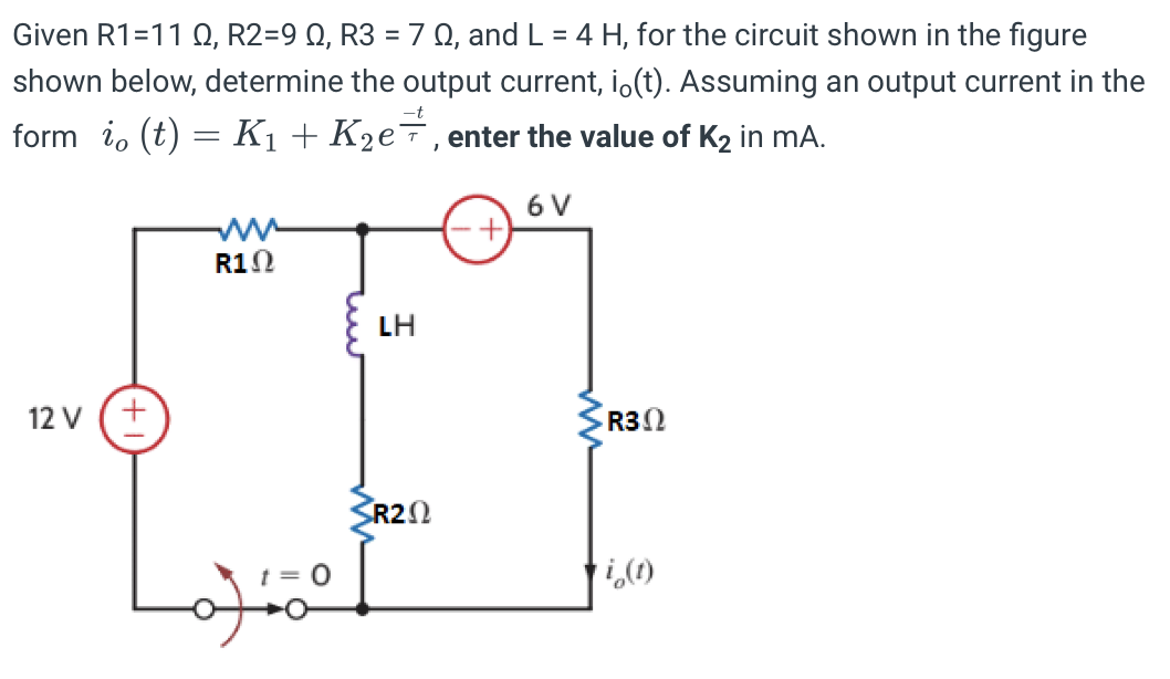 Solved Given R1=11 1, R2=9 , R3 = 7 1, and L = 4 H, for the | Chegg.com