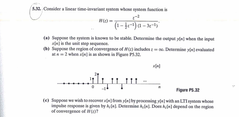 Solved 5.32. Consider a linear time-invariant system whose | Chegg.com