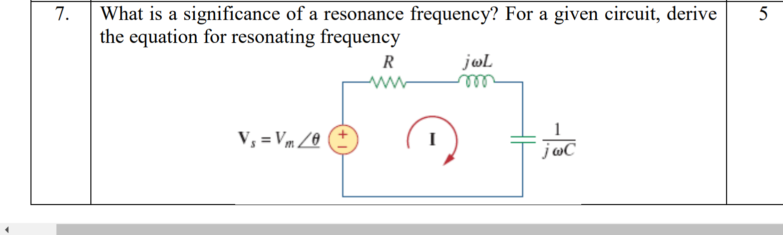 Solved 7. 5 What is a significance of a resonance frequency? | Chegg.com