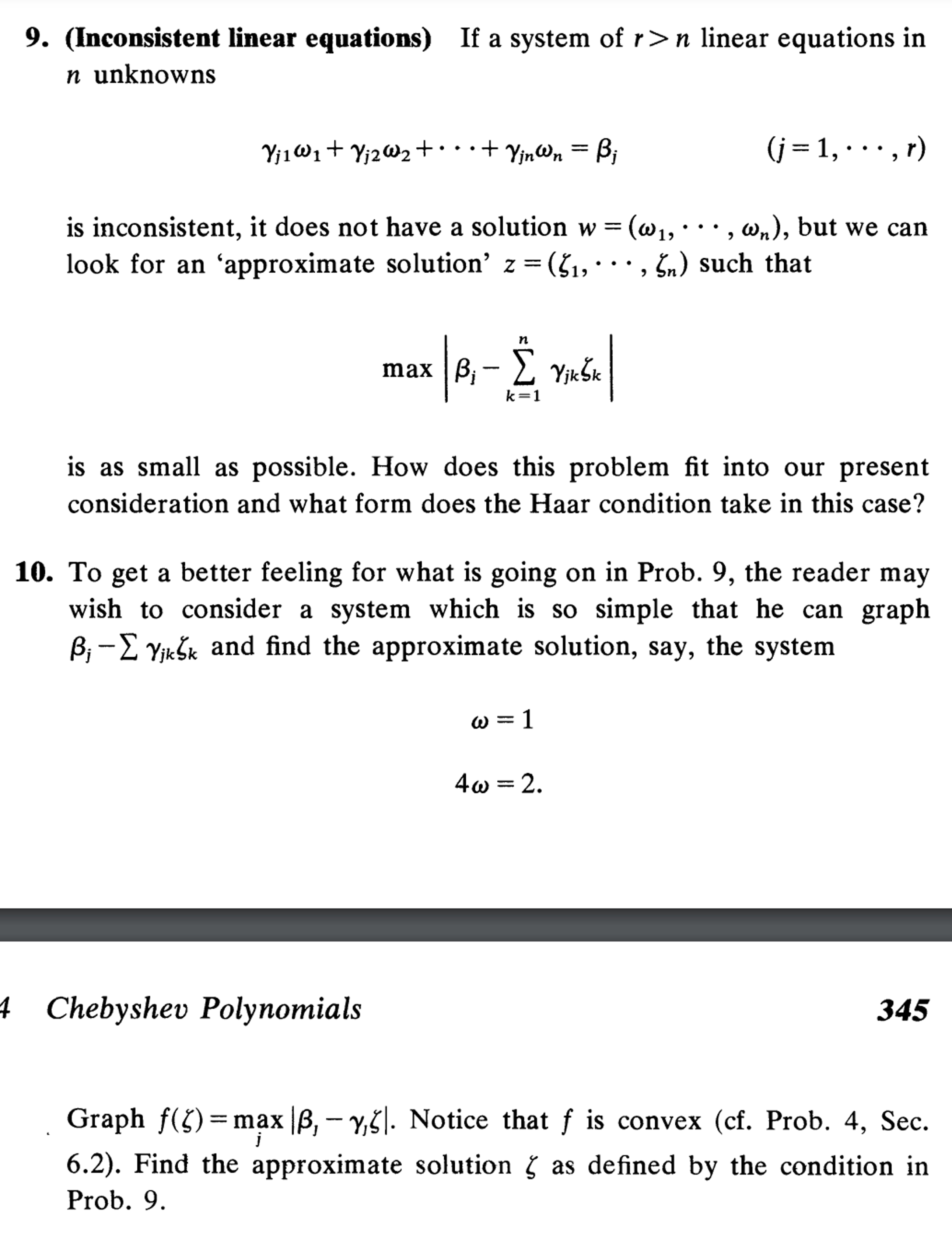 (Inconsistent linear equations) ﻿If a system of r>n | Chegg.com