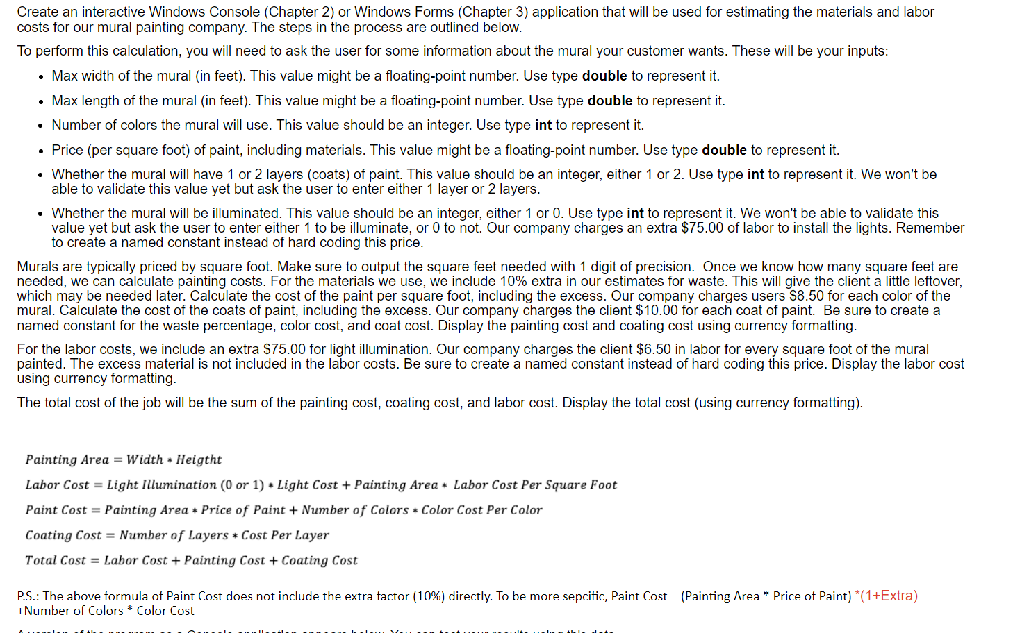 Solved Create an interactive Windows Console (Chapter 2 ) or | Chegg.com