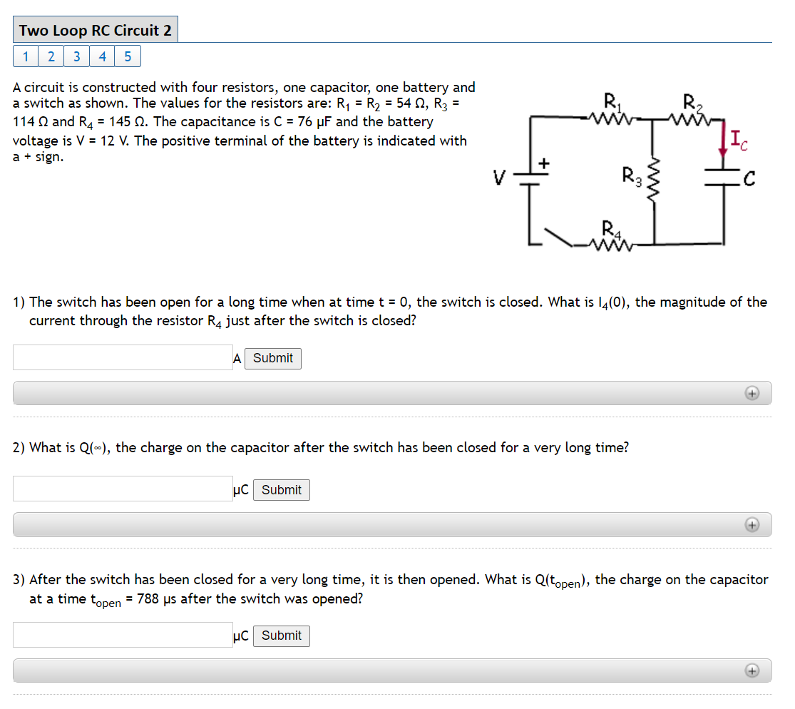 Solved Two Loop RC Circuit 2 1 2 3 4 5 R A circuit is | Chegg.com