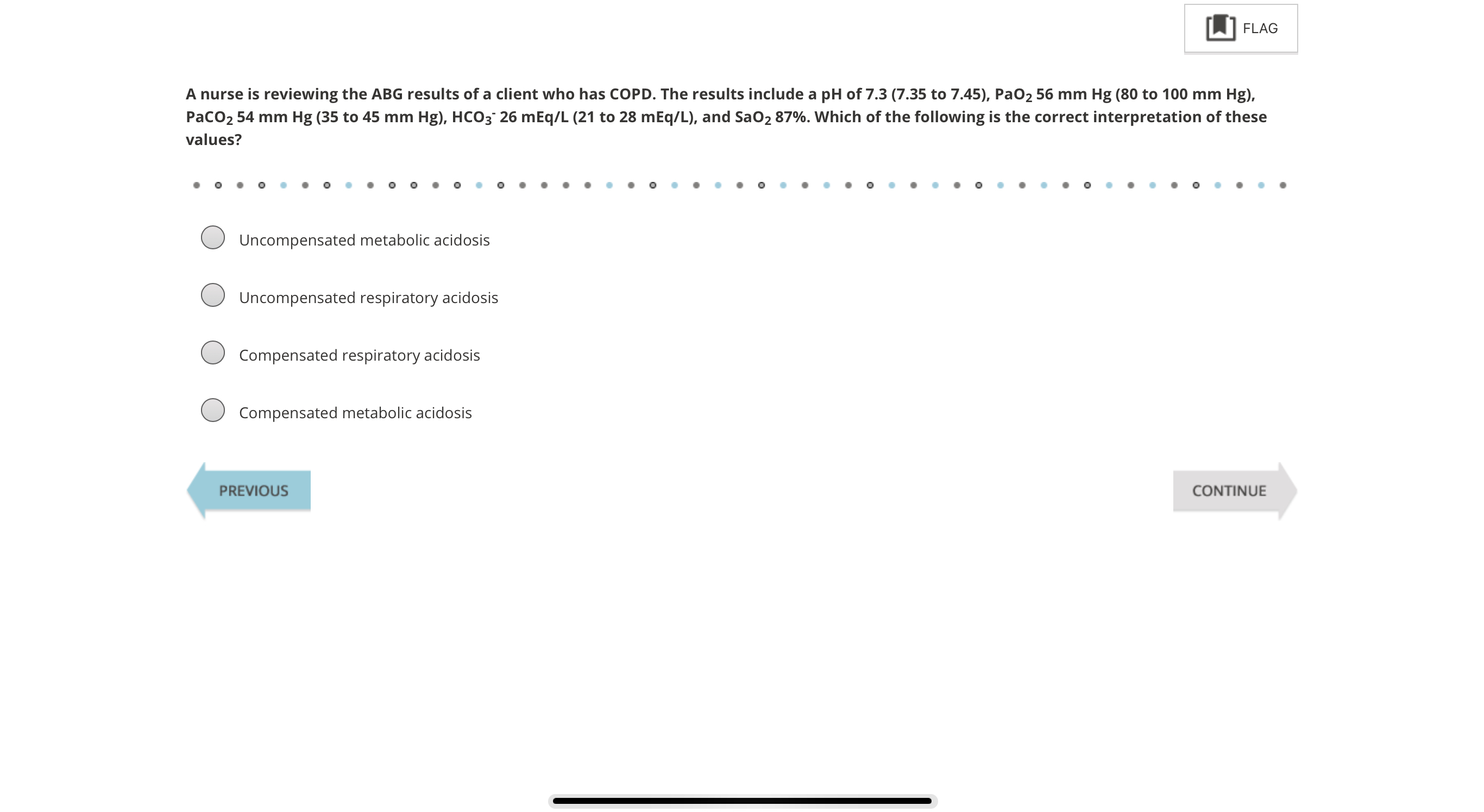 Solved A nurse is reviewing the ABG results of a client who | Chegg.com