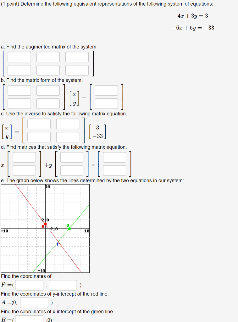 Solved (1 point) Determine the following equivalent | Chegg.com