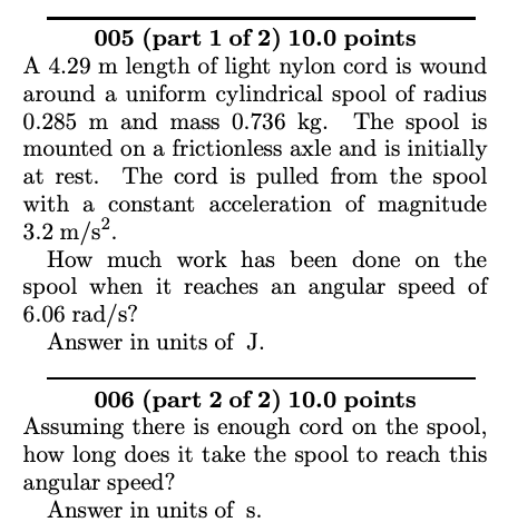Solved 005 (part 1 of 2 ) 10.0 points A 4.29 m length of | Chegg.com
