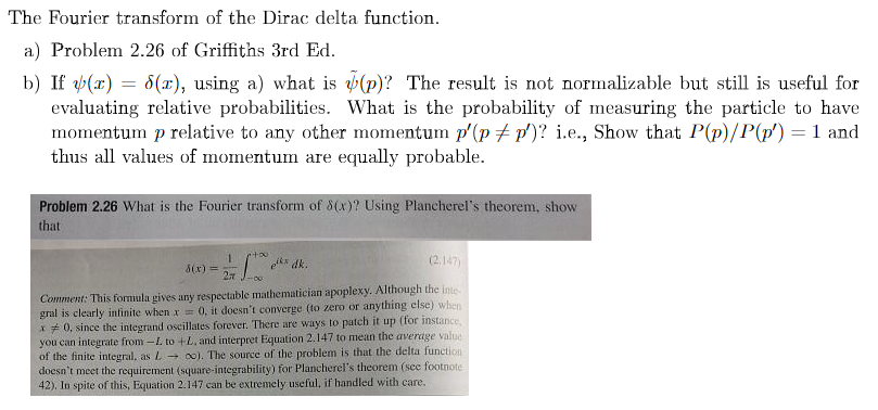 Solved The Fourier transform of the Dirac delta function. a) | Chegg.com