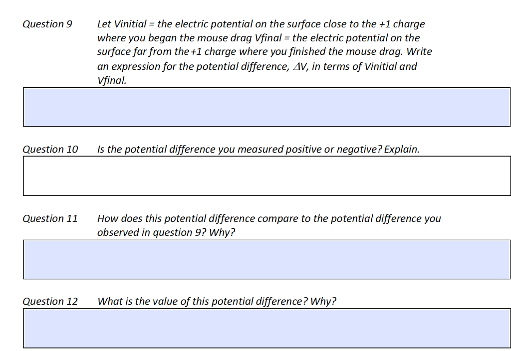 Solved Question 9 Let Vinitial = the electric potential on | Chegg.com