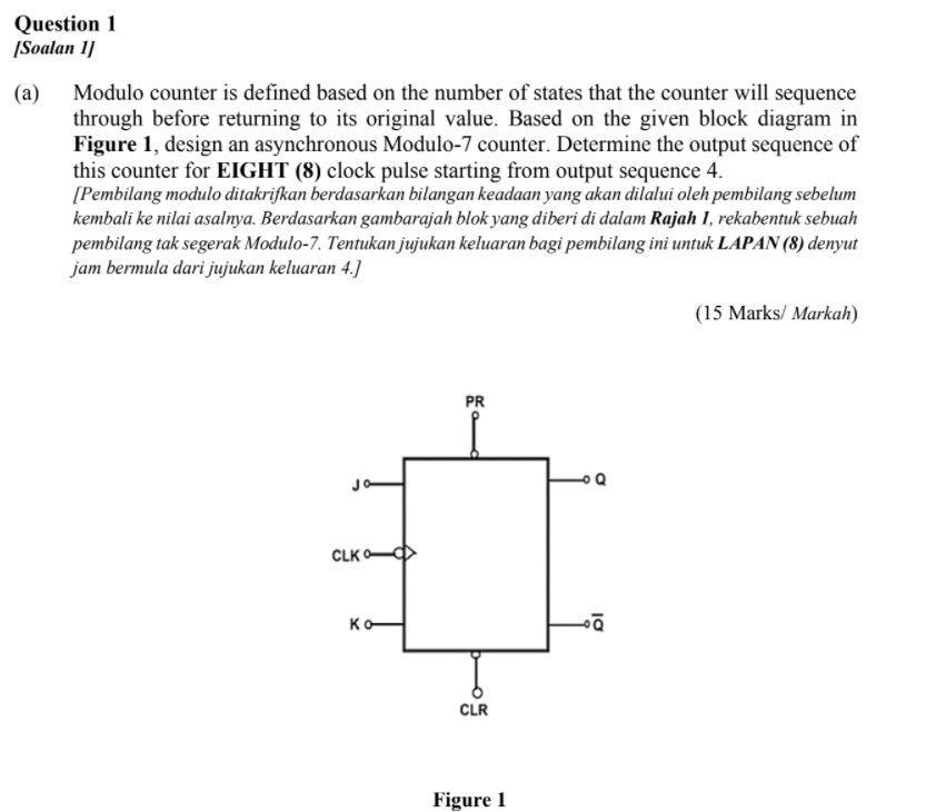 Solved Question 1 [Soalan 1] (a) Modulo counter is defined | Chegg.com