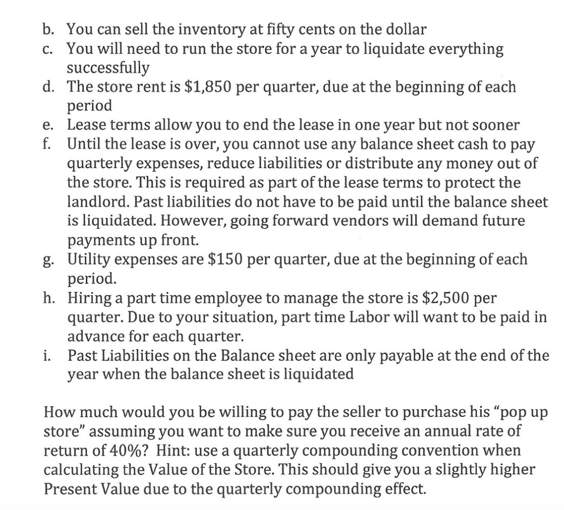 Solved 5. The owner of a small "pop up store" is going out | Chegg.com