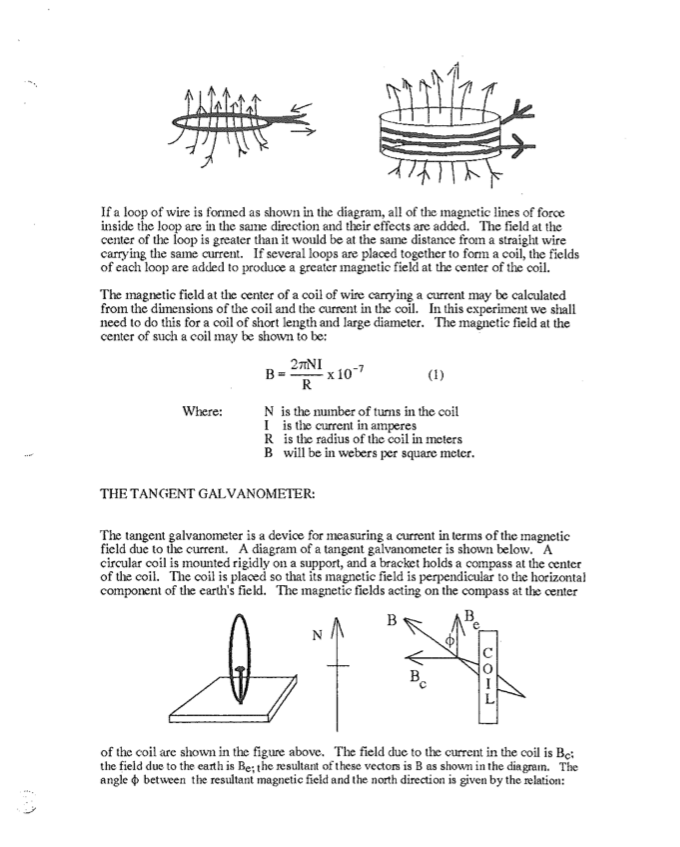 COLLEGE PHYSICS II LAB-7 THE MAGNETIC FIELD OF AN | Chegg.com