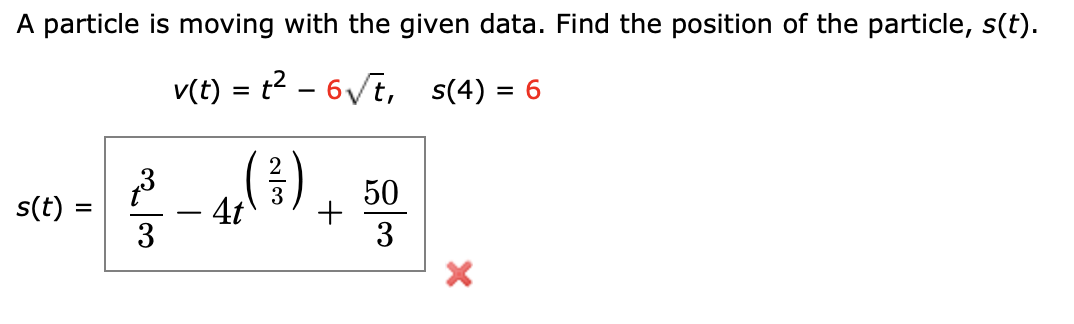 Solved A particle is moving with the given data. Find the | Chegg.com