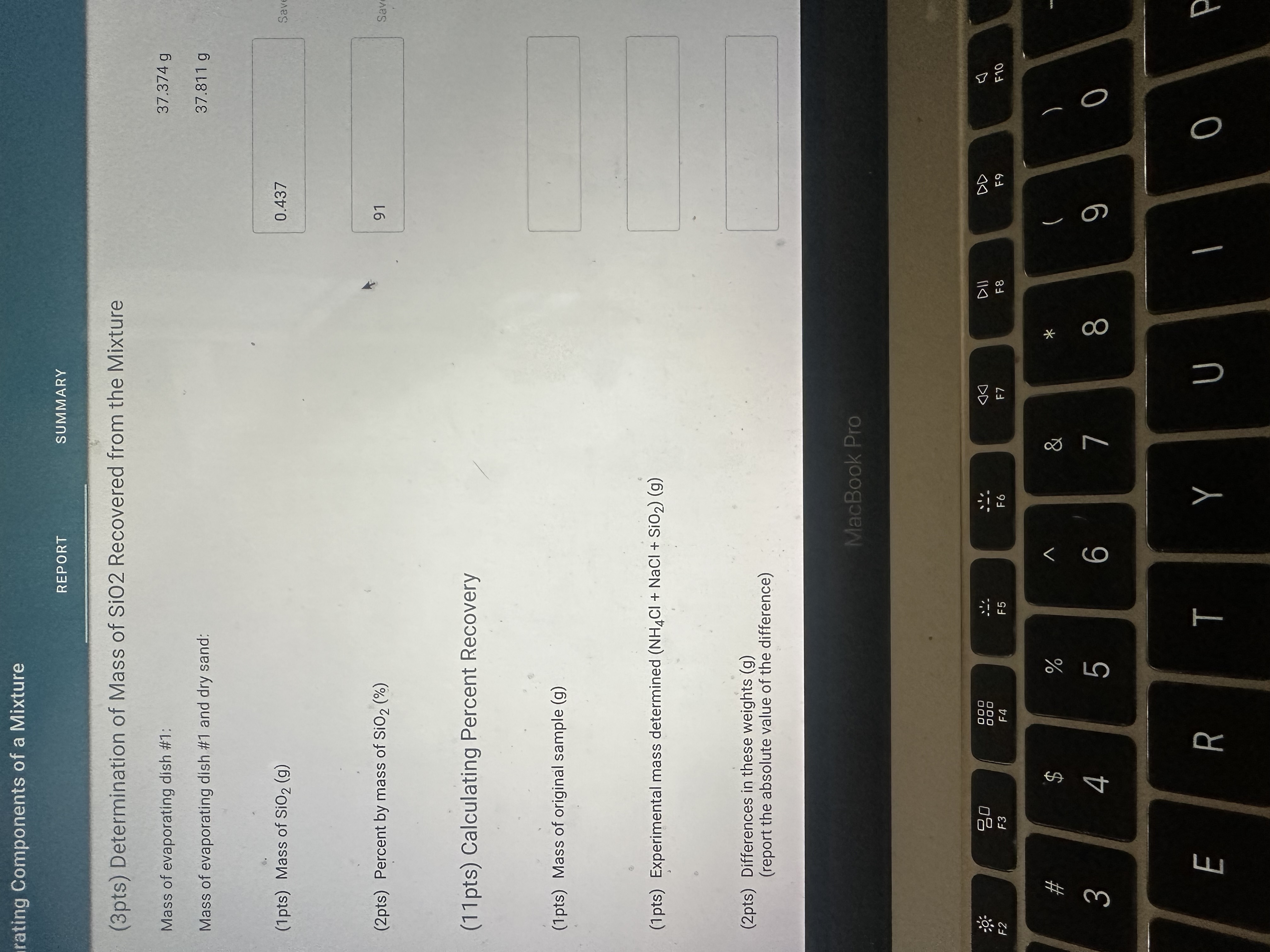 rating Components of a Mixture (3pts) Determination | Chegg.com