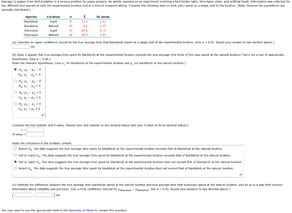 Solved Damage to grapes from bird predation is a serious | Chegg.com