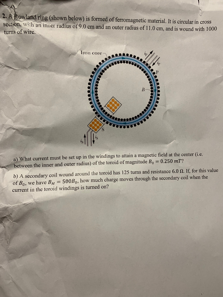 Solved 2. A Rowland ring (shown below) is formed of | Chegg.com