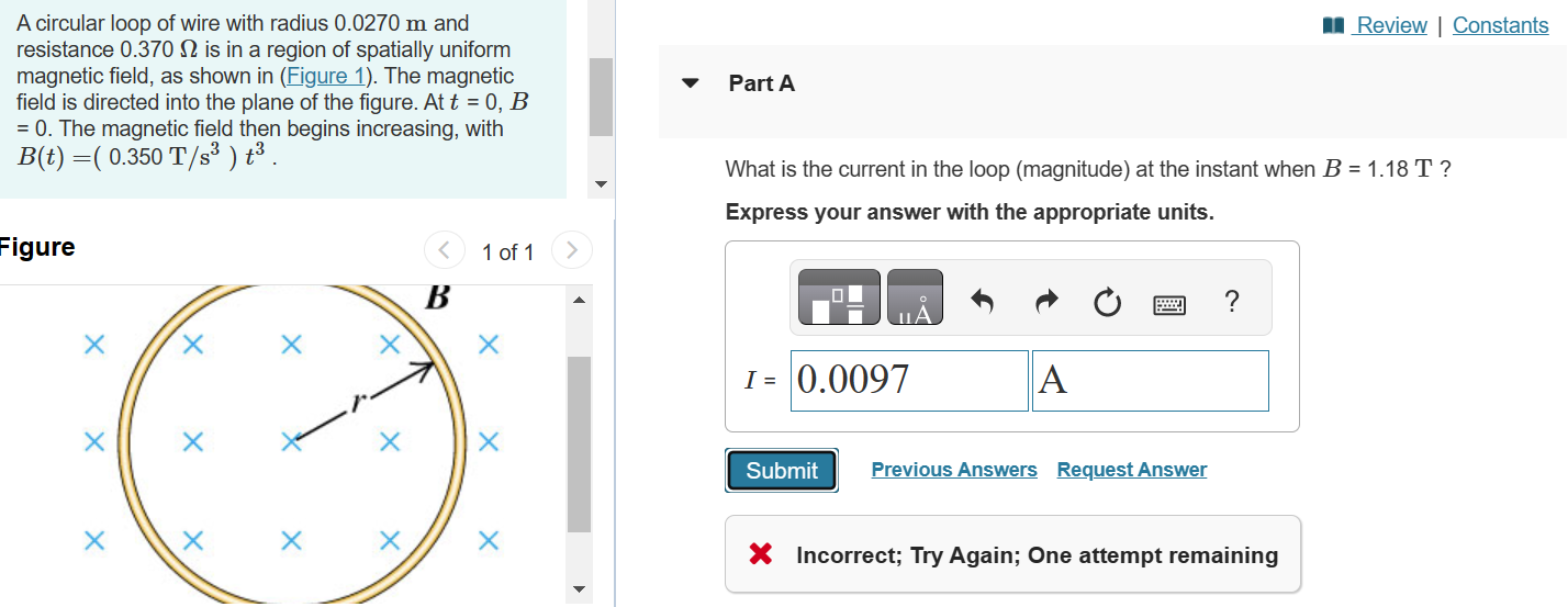 Solved A circular loop of wire with radius 0.0270 m and | Chegg.com