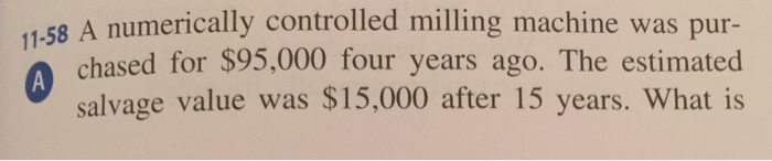 Solved 58 A numerically controlled milling machine was pur- | Chegg.com