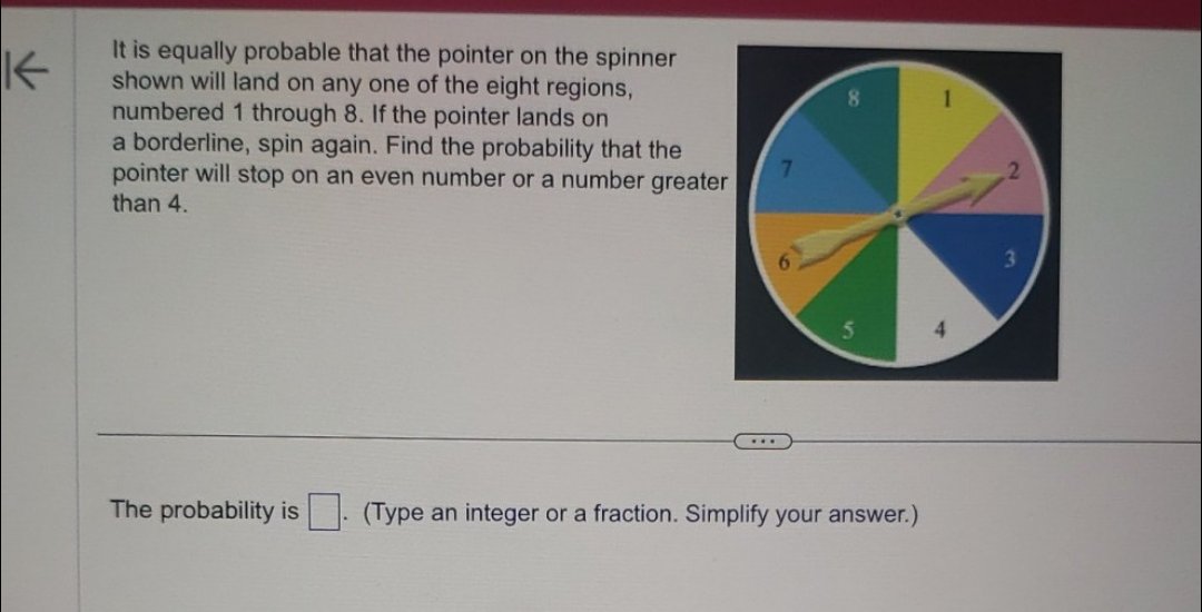 Solved It is equally probable that the pointer on the | Chegg.com