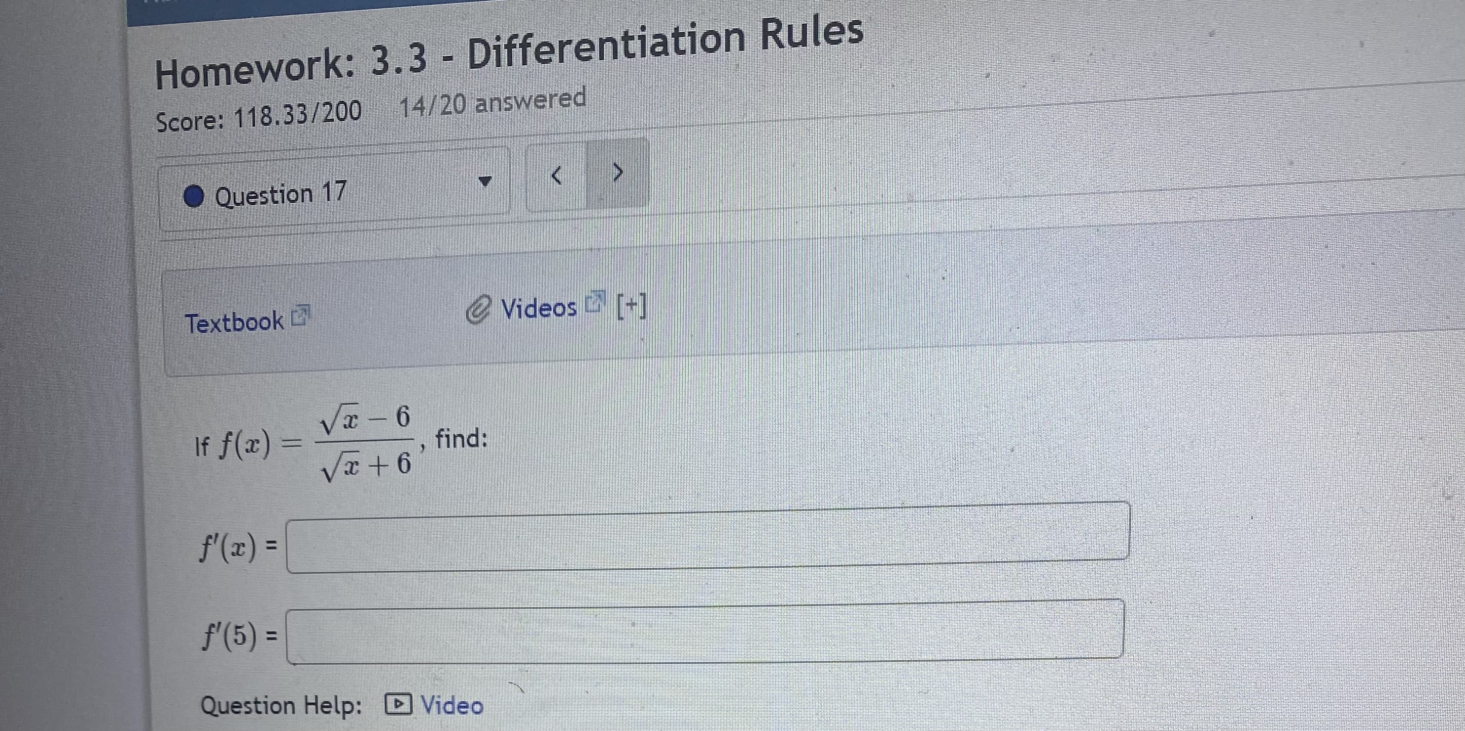 Solved Homework 3 3 Differentiation Rules Score
