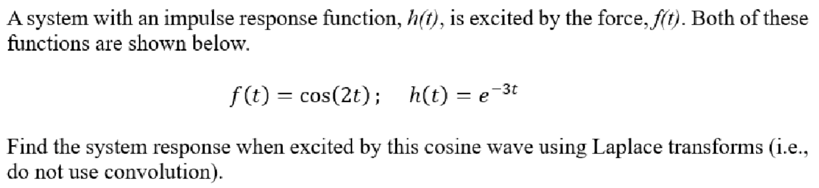 Solved A system with an impulse response function, h(t), is | Chegg.com