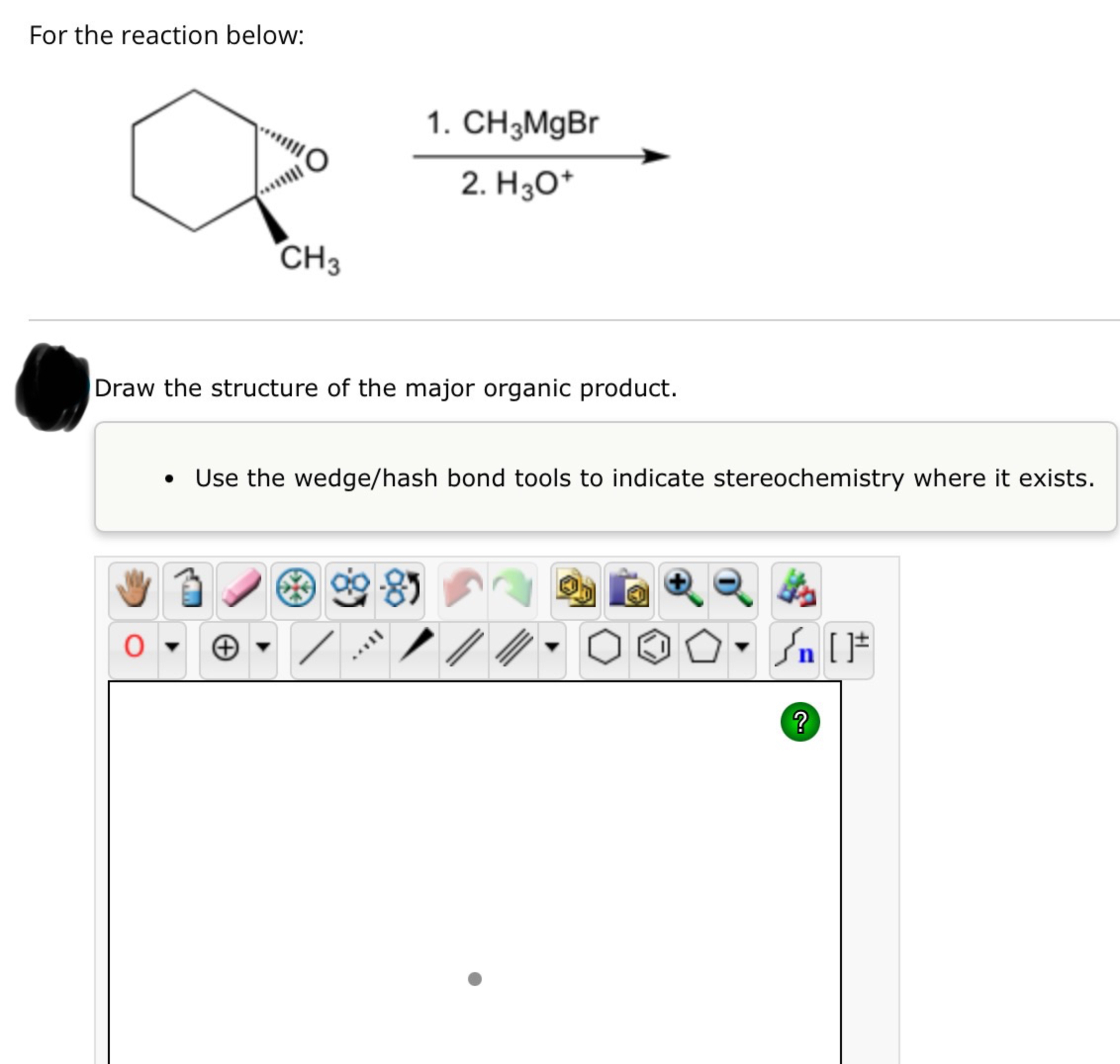 Solved For the reaction below:Draw the structure of the | Chegg.com