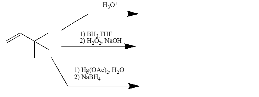 Solved H30+ 1) BH; THE 2) H2O2, NaOH 1) Hg(OAC)2, H2O 2) | Chegg.com
