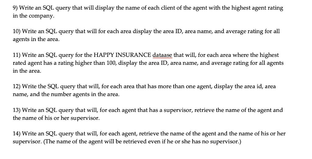 Solved HAPPY INSURANCE Observe the HAPPY INSURANCE DATABASE: | Chegg.com