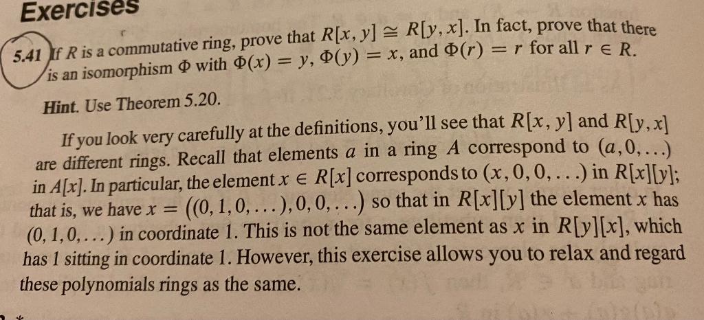 Solved 5 41 If R Is A Commutative Ring Prove That