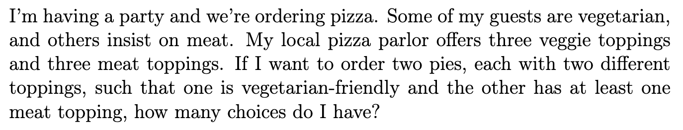 Solved I'm having a party and we're ordering pizza. Some of | Chegg.com