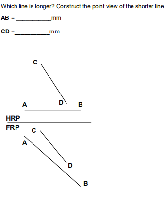 Which line is longer? Construct the point view of the | Chegg.com