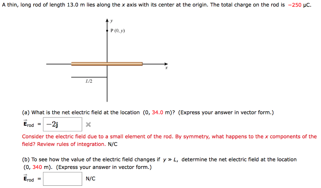 Solved A thin, long rod of length 13.0 m lies along the x | Chegg.com