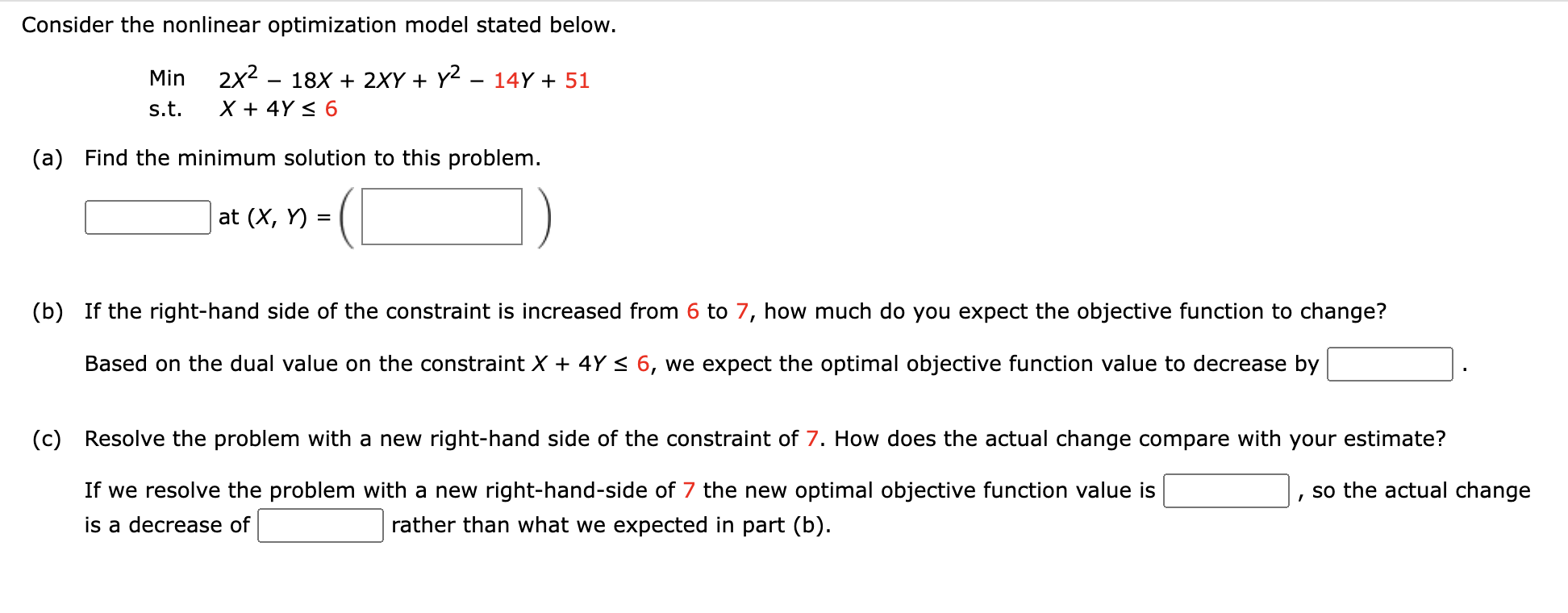 Solved Consider the nonlinear optimization model stated | Chegg.com