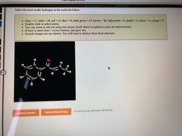 Solved Select the most acidic hydrogen in the molecule below | Chegg.com
