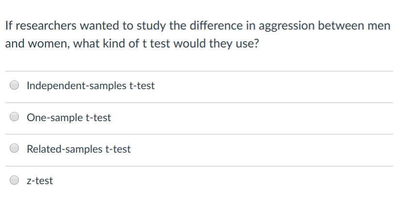 Solved If researchers wanted to study the difference in | Chegg.com