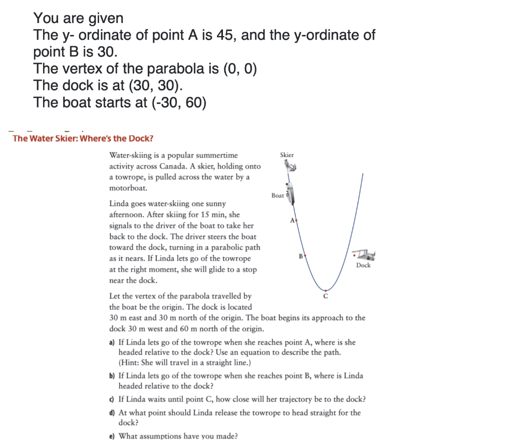 Solved You are given The y- ordinate of point A is 45, and | Chegg.com