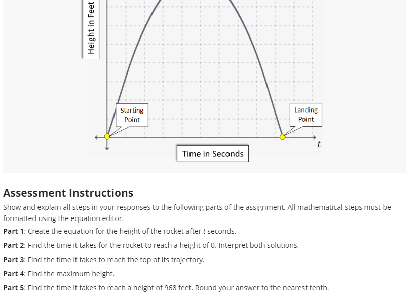 Solved Scenario The height, in feet, of an object shot | Chegg.com