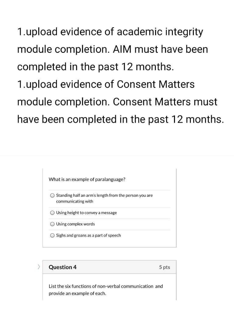 Solved 1.upload evidence of academic integrity module | Chegg.com