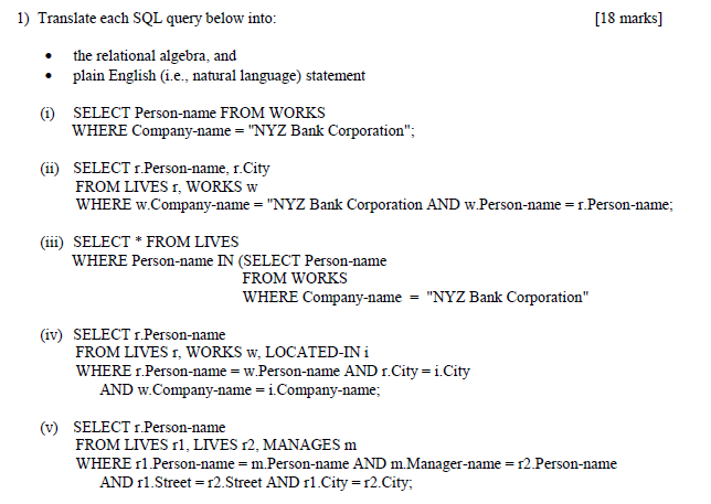 Solved Question B. (Totally 30 marks) A relational database | Chegg.com