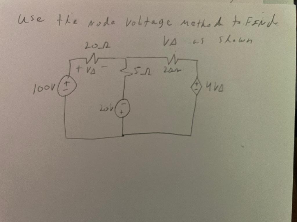 Solved use the node voltage method to Fride ωn | Chegg.com