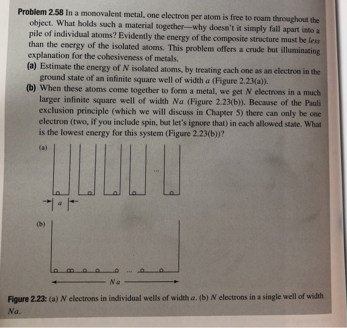Solved Problem 2.58 In a monovalent metal, one electron per | Chegg.com