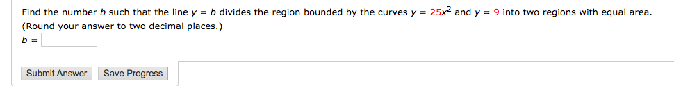 Solved Find the number b such that the line y = b divides | Chegg.com