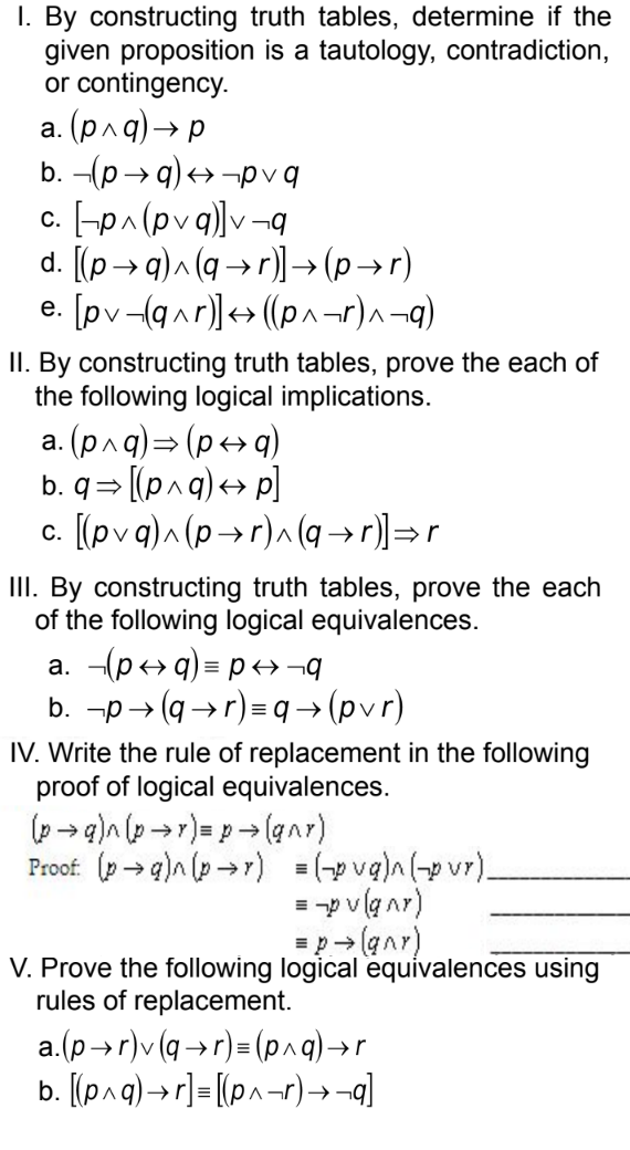 Solved 1. By constructing truth tables, determine if the | Chegg.com