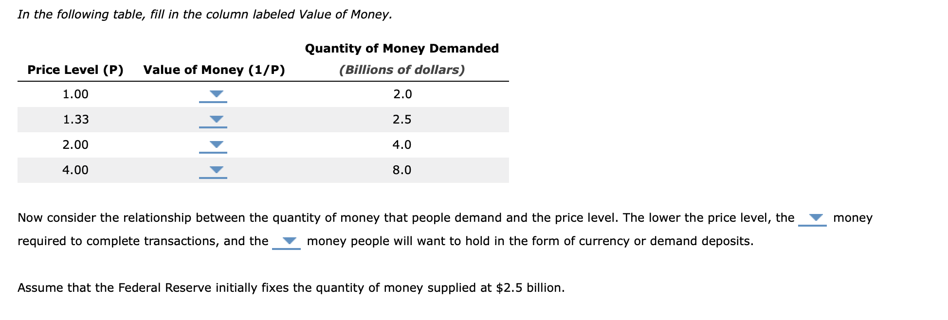Solved In the following table, fill in the column labeled | Chegg.com
