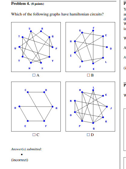 Solved Problem 4. (8 ﻿points)Which of the following graphs | Chegg.com